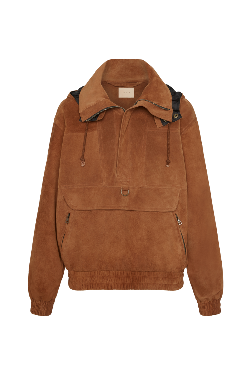 The Rumi Suede Pullover in Cognac– KUZYK